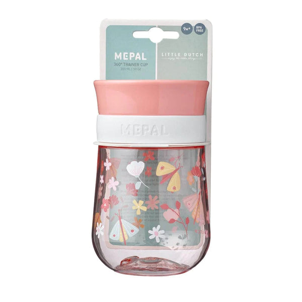 Vaso de entrenamiento 360 rosado con flores – baby lab sleep